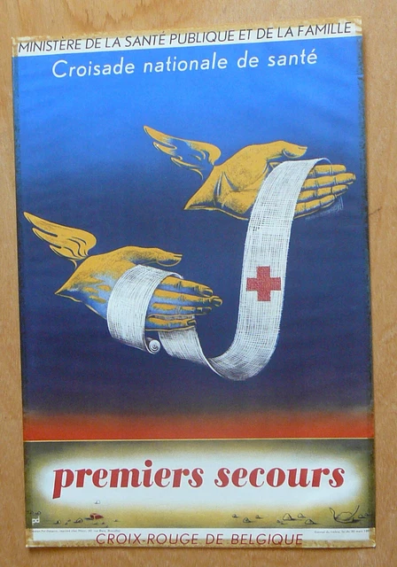 ANCIENNE AFFICHE CROIX Rouge De Belgique Sans Date EUR 50,00 - PicClick FR