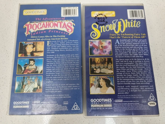 SNOW WHITE & Pocahontas Goodtimes VHS Tapes $5.00 - PicClick AU
