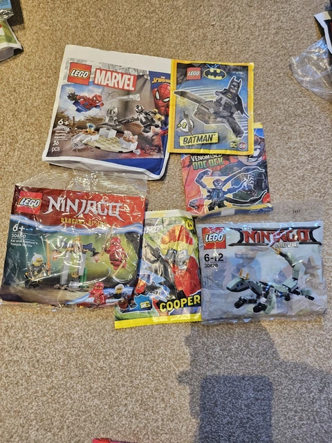 LEGO BUNDLE JOB lot Poly Bag Paper Bags Marvel, Ninjago collection £10. ...
