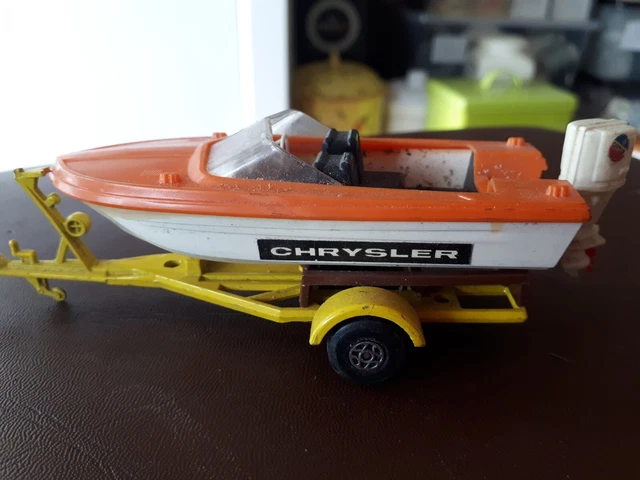 MATCHBOX KING SIZE Speed Boat And Trailer 70’s £10.00 - PicClick UK