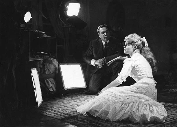 SCHNEIDER, ROMY *ACTRESS, with director Pierre GaspardHuit during ...