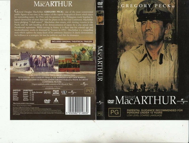 GENERAL DOUGLAS MACARTHUR-1977-GREGORY Peck-Movie-DVD $19.95 - PicClick AU