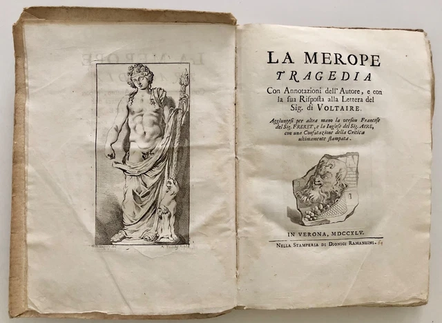 LA MEROPE TRAGEDIA, Scipione Maffei, in Verona 1745 nella Stamperia ...
