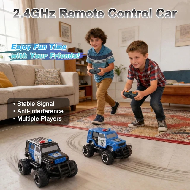 SMALL 2.4GHZ POLICE Car Remote Control Toy for Kids Ages 3-7, Cool ...