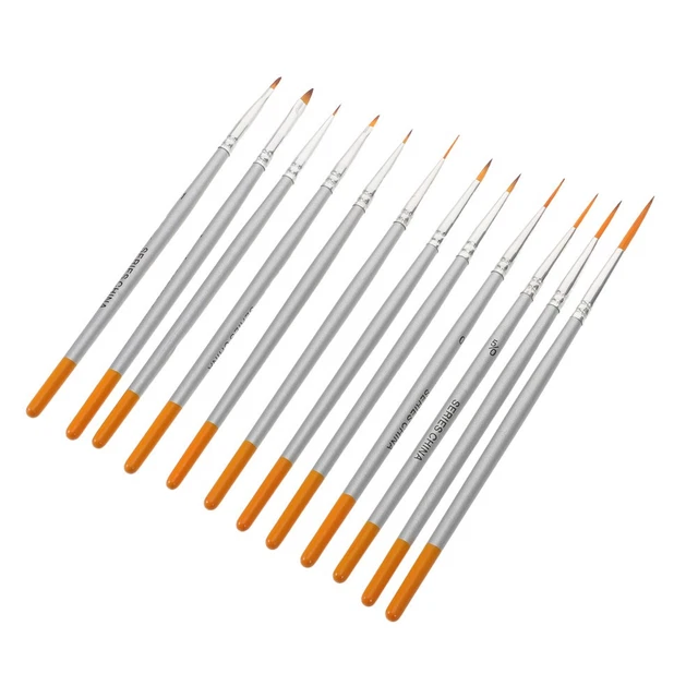 12 PCS LONG Tail Line Pen Water Colour Nylon Paint Brush Marker Artist ...