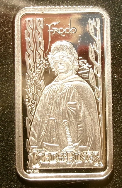SILVER COIN-BAR COOK ISLANDS Half Dollar FRODO BAGGINS Lord of the ...
