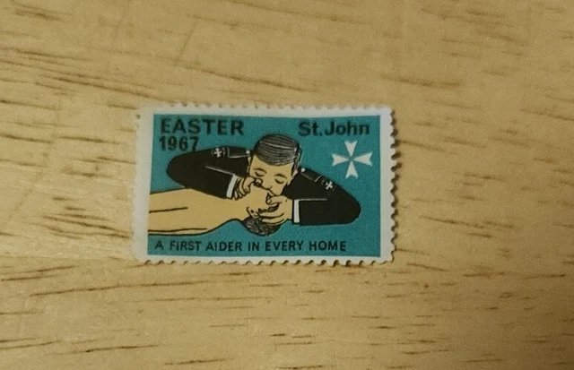 VINTAGE STAMP EASTER St. John 1967 A First Aider In Every Home Mouth To ...