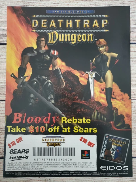 DEATHTRAP DUNGEON PS1 Playstation 1 PC 1997 Sears Promo Ad Art Print ...