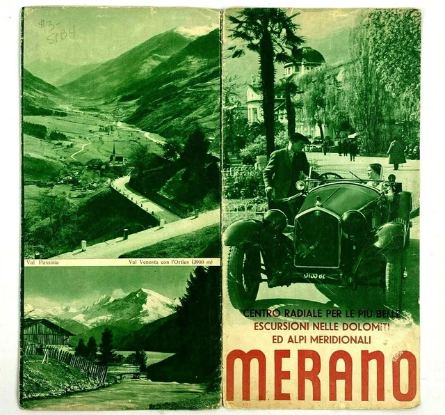 1930'S? MERANO ITALY Travel Brochure Map Alps & Dolomites Road Vintage ...