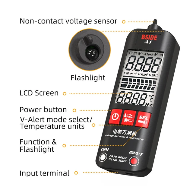 AUTOMATIC DIGITAL MULTIMETER A1 Fully Anti-Burn Multimetro with LCD ...