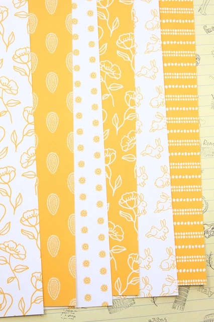 SUNNY YELLOW MIX Card Stock 250gsm fancy pattern scrapbooking craft ...