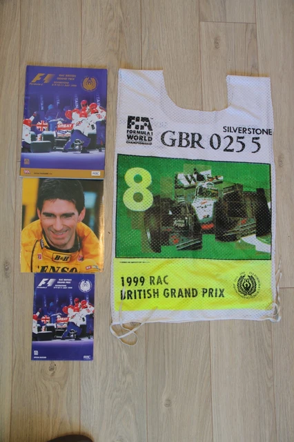 1999 BRITISH F1 Grand prix - Race programme + TV Crew Tabard. Plus ...