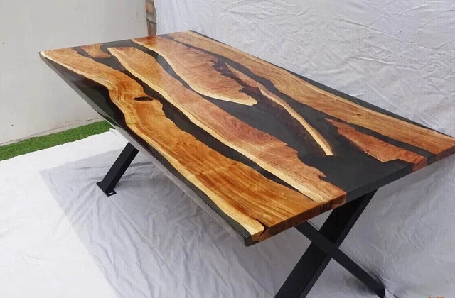 60& X 32& Epoxy Table Top, epoxy Resin table Wood & resin Furniture ...