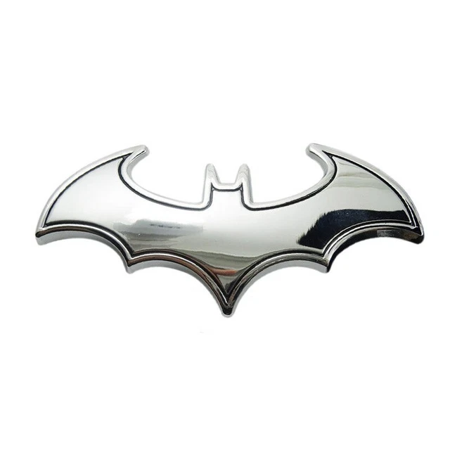 CHROME METAL BADGE Emblem Batman 3D Tail Decal Car Bat Logo Sticker ...