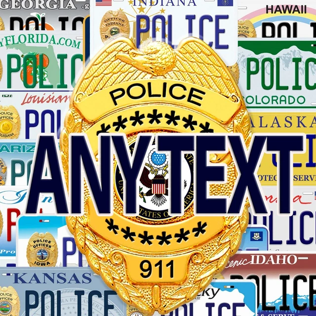 CUSTOM POLICE BADGE Any State Personalized Novelty Car License Plate £ ...