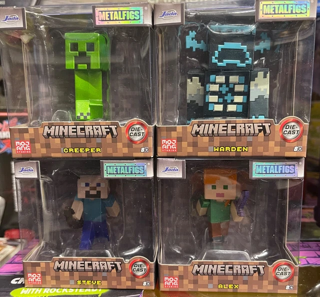 MINECRAFT METALFIGS DIE-CAST - Alex/Steve/Warden/Creeper - 4 pcs £39.99 ...