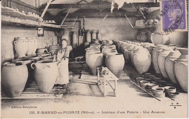 CPA - ST-AMAND-EN-PUISAYE (Nievre) Interieur D'une Poterie - Une ...