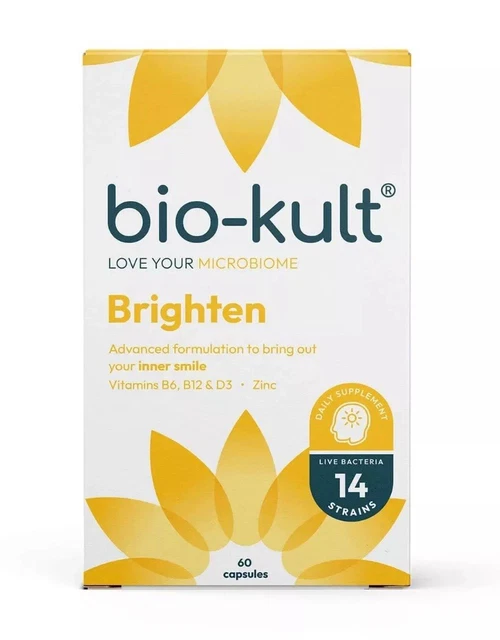 BIO-KULT BRIGHTEN GUT Supplement with Vitamin D - 60 Capsules Free P&P ...