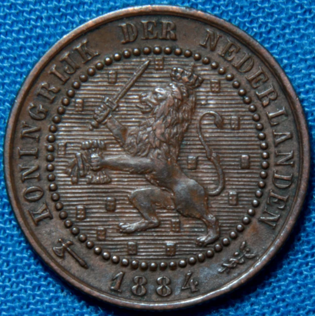 1884 1 CENT - Netherlands/Dutch Nederland - Bronze Coin - Wilhelm III ...