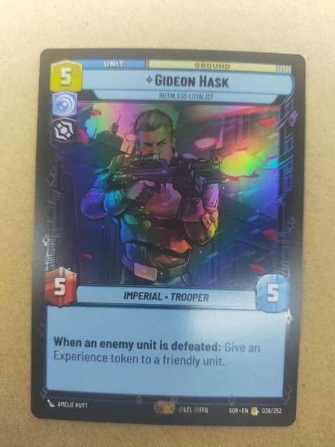 STAR WARS UNLIMITED Tcg Spark Of Rebellion: Rare Foil: Gideon Hask £3. ...