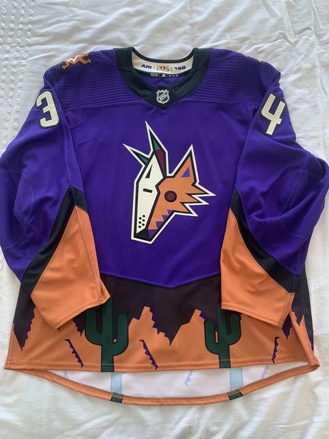 ARIZONA COYOTES GAME Worn Reverse Retro Jersey MiC Frederik Gauthier ...