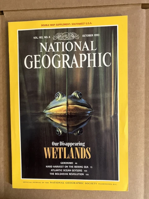 NATIONAL GEOGRAPHIC MAGAZINE October 1992 Wetlands, Geronimo, Map ...