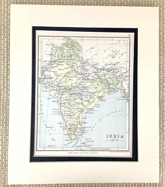 ANTIQUE MAP OF India Indian Sub Continent Central Provinces Old ...