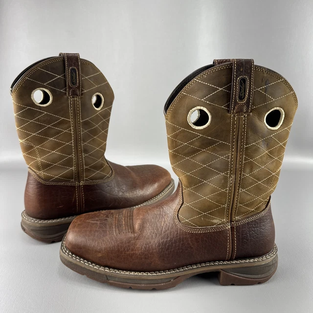 DURANGO WORKIN REBEL Mens 11.5 Brown Leather Composite Toe Work Boots ...