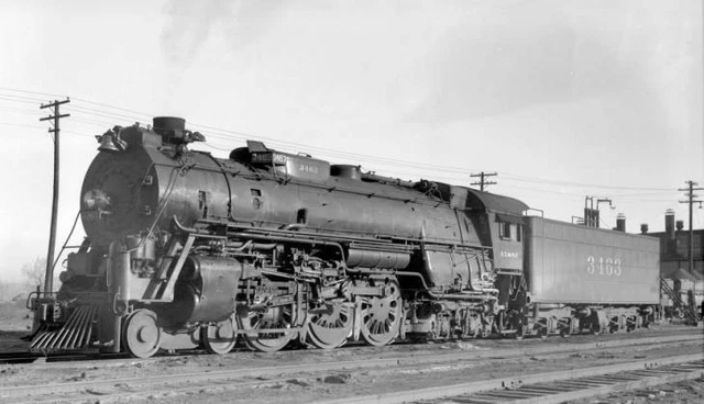AT&SF SANTA FE Railroad locomotive engine No. 3463 type 4-6-4 OLD TRAIN ...