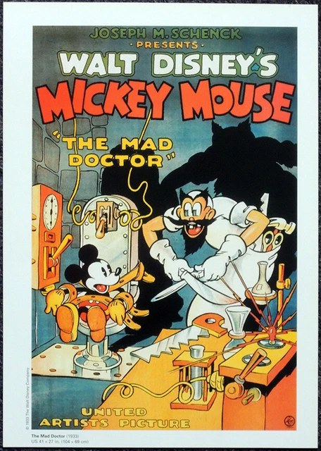 MICKEY MOUSE - The Mad Doctor 1933 Film Movie Poster Page . Walt Disney ...