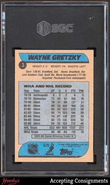 1986-87 TOPPS #3 Wayne Gretzky SGC 8 NM-MT OILERS EUR 3,05 - PicClick FR