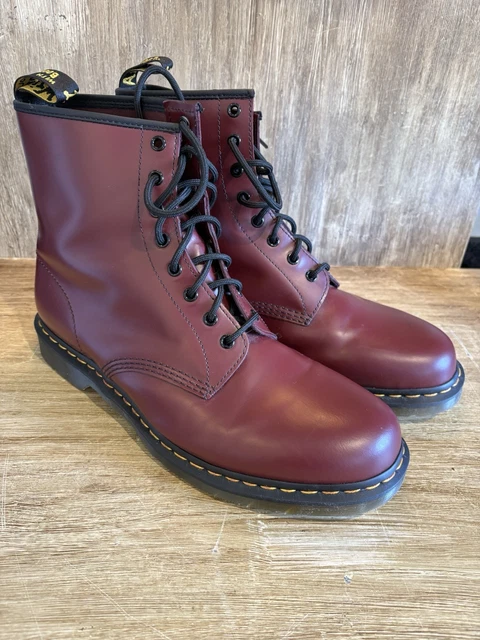 DR. MARTENS CHERRY Red Boots Size 13 Adult Excellent Condition Hardly ...