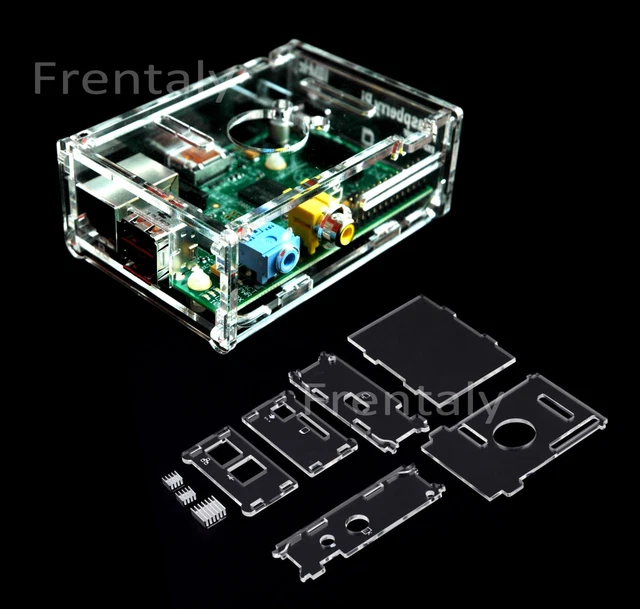 RASPBERRY PI TRANSPARENT Acrylic Case Enclosure Computer Box + Heat ...