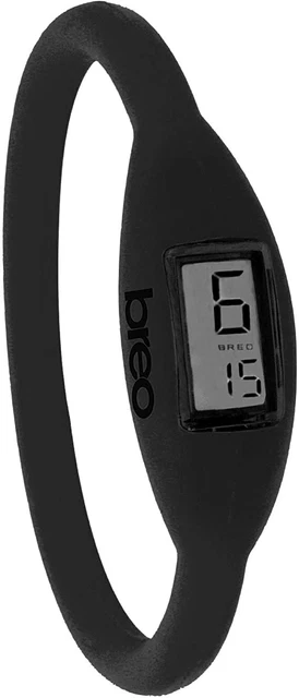 BRAND NEW GENUINE Breo Roam 17cm Medium Black Digital Silicone Strap ...
