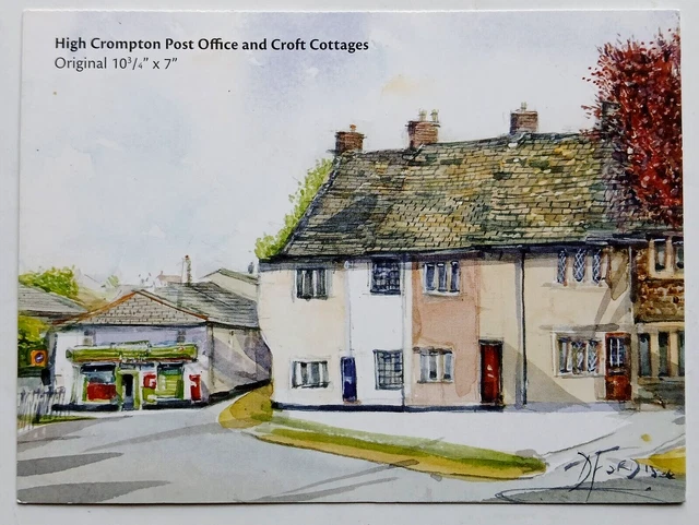 HIGH CROMPTON POST Office & Cottages Oldham David Ford Postcard ( 140 x ...