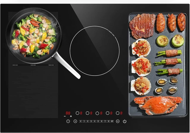 INDUCTION COOKTOP BUILT-IN 5 Burner Electric Stove Top Touch Screen ...