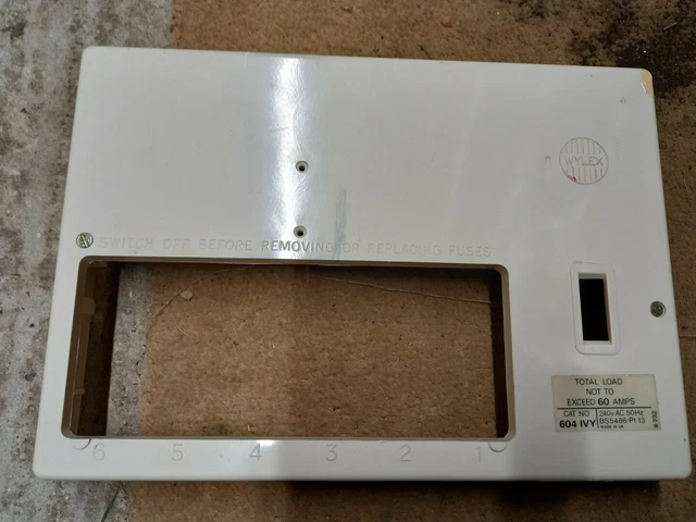 WYLEX 6 WAY consumer unit Lid Cover fuse wire cartridge carrier £15.49 ...