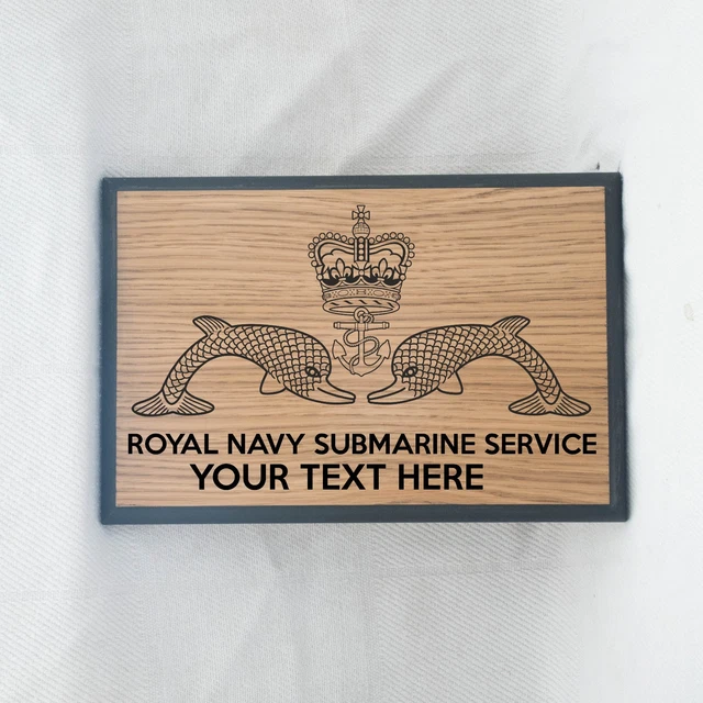 ROYAL NAVY SUBMARINE Service OAK VENEERED WOOD Wall Plaque SIGN BRITISH ...