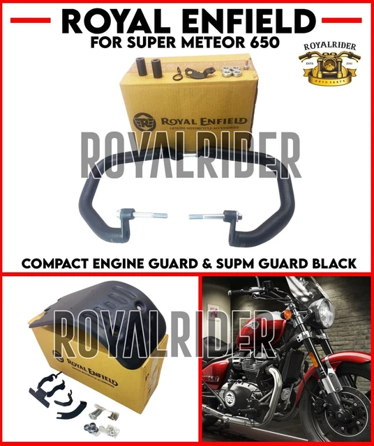 ROYAL ENFIELD &COMPACT ENGINE GUARD & SUMP GUARD, BLACK" For Super ...