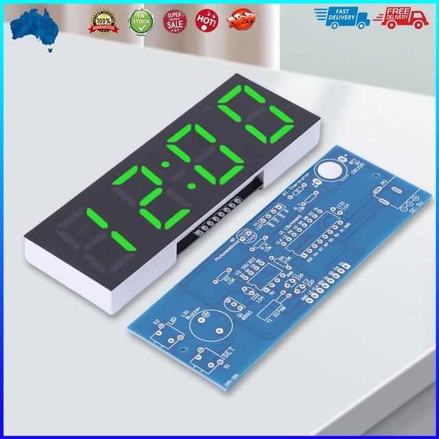 4 DIGIT DIY LED Digital Clock Kit USB Powered Electronic Clock Kit ...