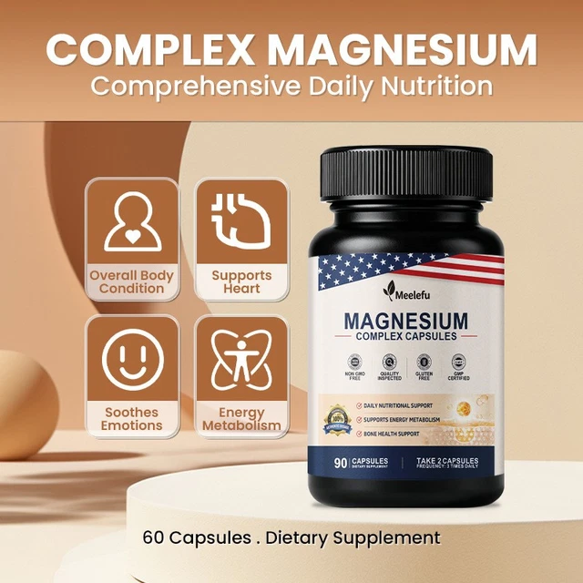 TRIPLE MAGNESIUM COMPLEX Capsules Magnesium Glycinate Food Supplement £ ...