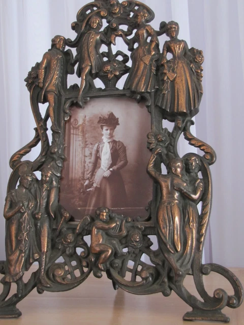 VICTORIAN CAST IRON, With Bronze Finish Dance Scene and Cherub. Photo ...