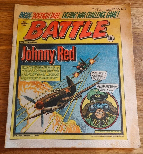 COMIC - VINTAGE Battle Action War Comic Dated 10th Oct 1981 UK Reading ...
