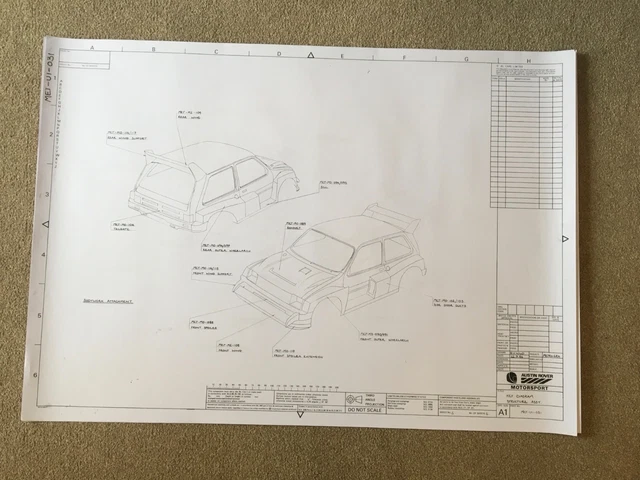 MG METRO 6R4 PLANS/DRAWINGS GROUP B RALLY AUSTIN ROVER MOTORSPORT £52. ...