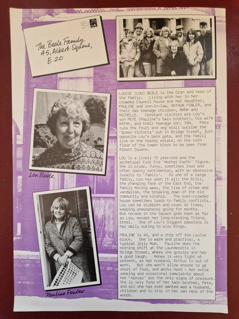 EASTENDERS - LOUISE (Lou) Beale - Biography Original Press Information ...