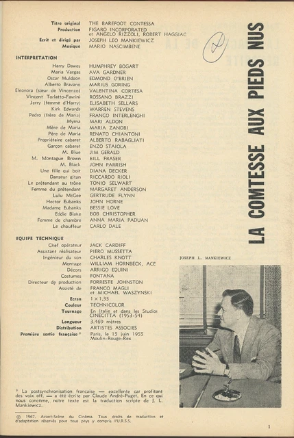 L'AVANT SCÈNE CINÉMA 68 - Joseph L. Mankiewicz : La comtesse aux pieds ...