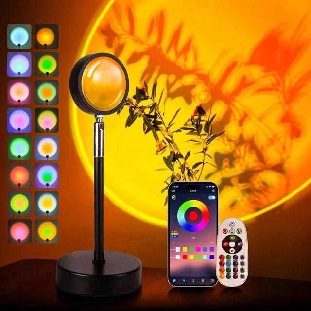 SUNSET LAMP PROJECTION - 16 Colour | Sunset Light with 24Keys Remote ...