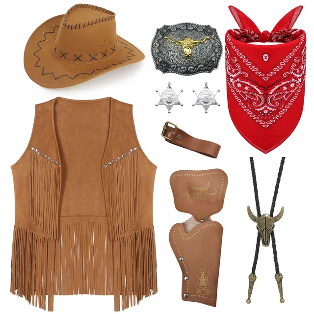 COWBOY FANCY DRESS Set 9 Pcs Costume – Western £17.12 - PicClick UK