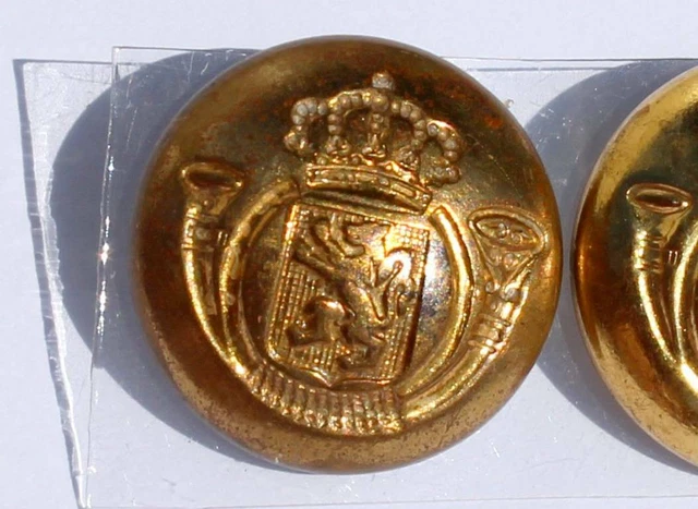 BELGIUM MILITARY UNIFORM BUTTON - LEOPARD LION + HORN + CROWN - 23mm ...