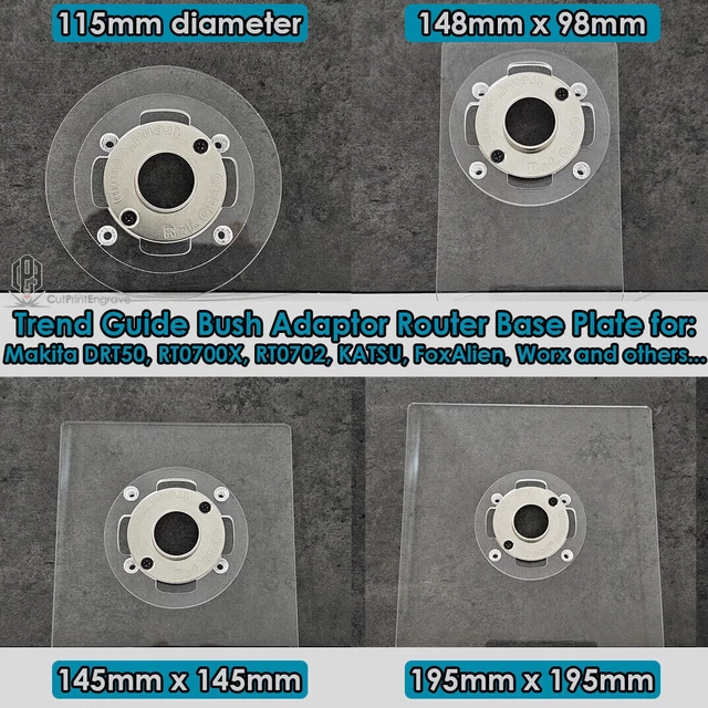 MAKITA DRT50 RT0700 KATSU Router Trend Guide Bush Adaptor Base Plate ...